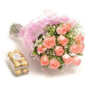 Ferrero Rocher with Pink Roses combo